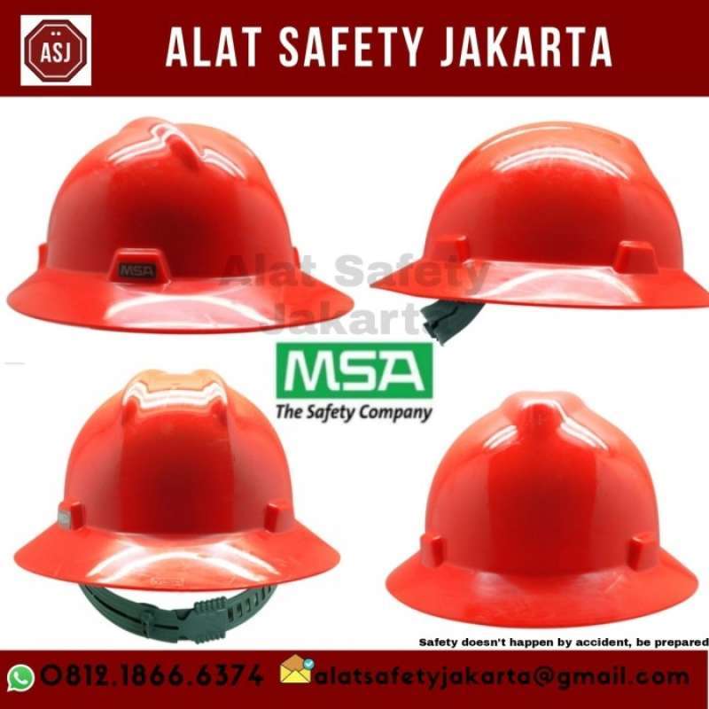 Promo Helm Safety Proyek Msa Full Brim Lokal Inner Biasa - Merah Diskon ...