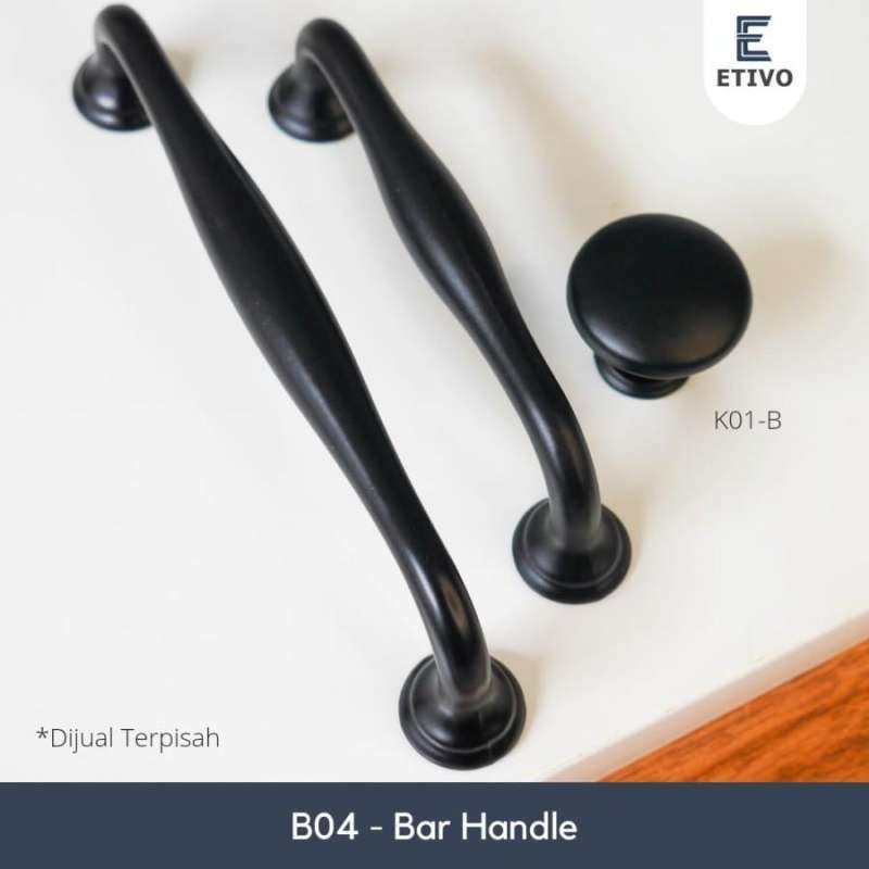 Jual Etivo B04 Pull Bar Handle Black | Tarikan Laci Hitam | Gagang ...
