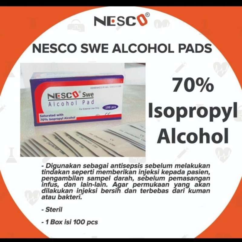 Jual Nesco Swab Alcohol Swab Nesco Kapas Tisu Tissue Alkohol Pad Pads Swabs di Seller Ansari ...