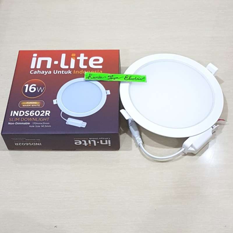Jual Inlite Downlight Panel Slim Led Inbow 16W Bulat Inds602R Kuning ...