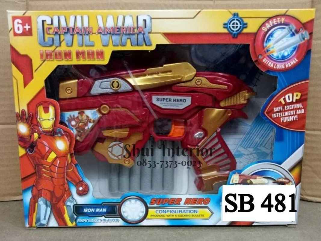 Jual Mainan Anak Tembak Civil War Soft Bullet Blaster Iron Man SB481 di ...