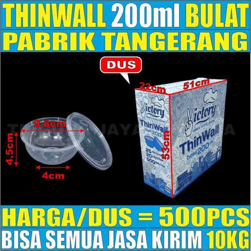 Promo Thinwall Bulat 200ml Per Dus Cup Puding Mangkok Plastik Diskon 9% ...