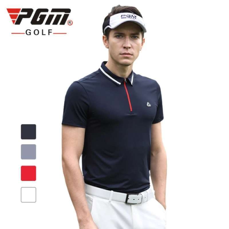 Promo Baju Golf Pria Pgm Pgm Men Golf Polo Shirt - GREY L Diskon 9% di ...