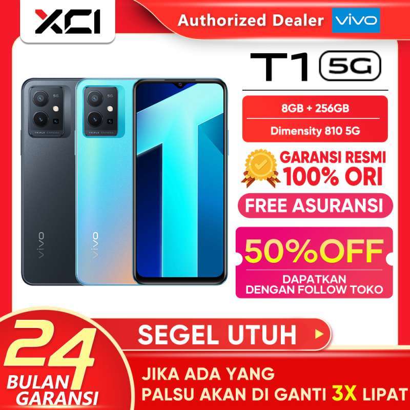 Jual Vivo T1 5G 8/256GB RAM 8GB +4GB Extended ROM 256GB NFC Garansi ...