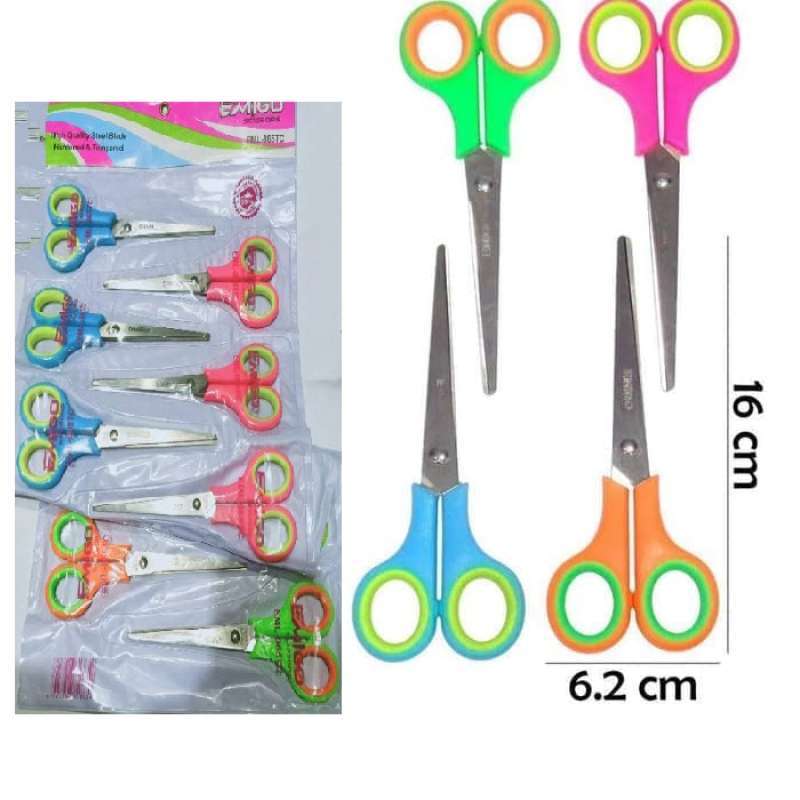 Promo Gunting Kertas Sedang Tanggung Warna Emigo Scissors EML-865TC ...