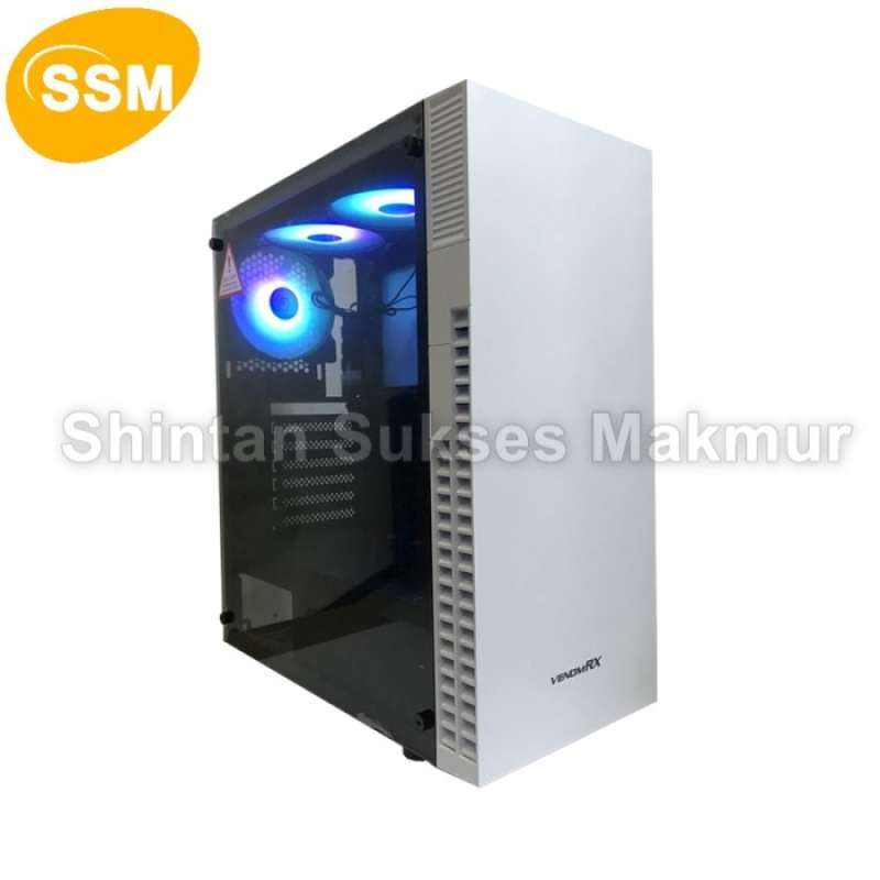 Jual VenomRX Casing PC Elden White ATX Tempered Glass 3x120mm ARGB Fan ...