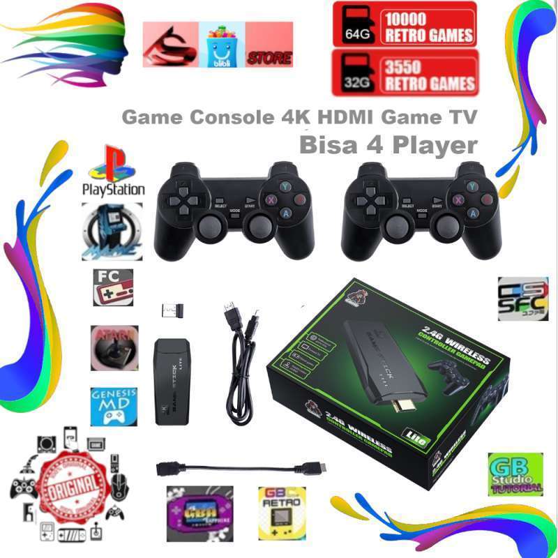 Jual Game Stick 4k Game Console Wireless Gamepad Hdmi Tv Retro Game Di