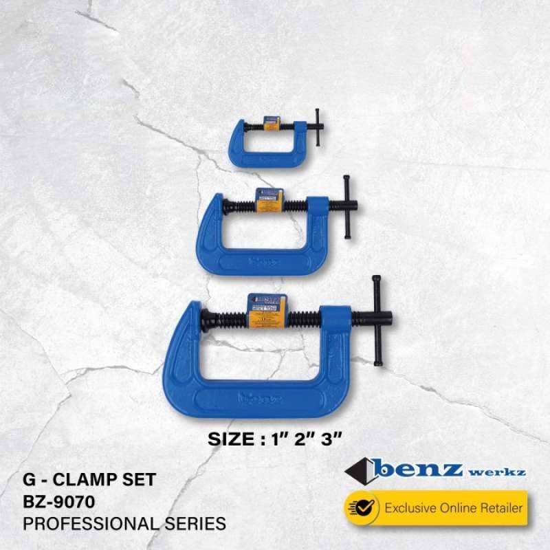 Jual Klem C set 3pcs penjepit - Catok kayu - Clamp G set Benz Werkz di ...