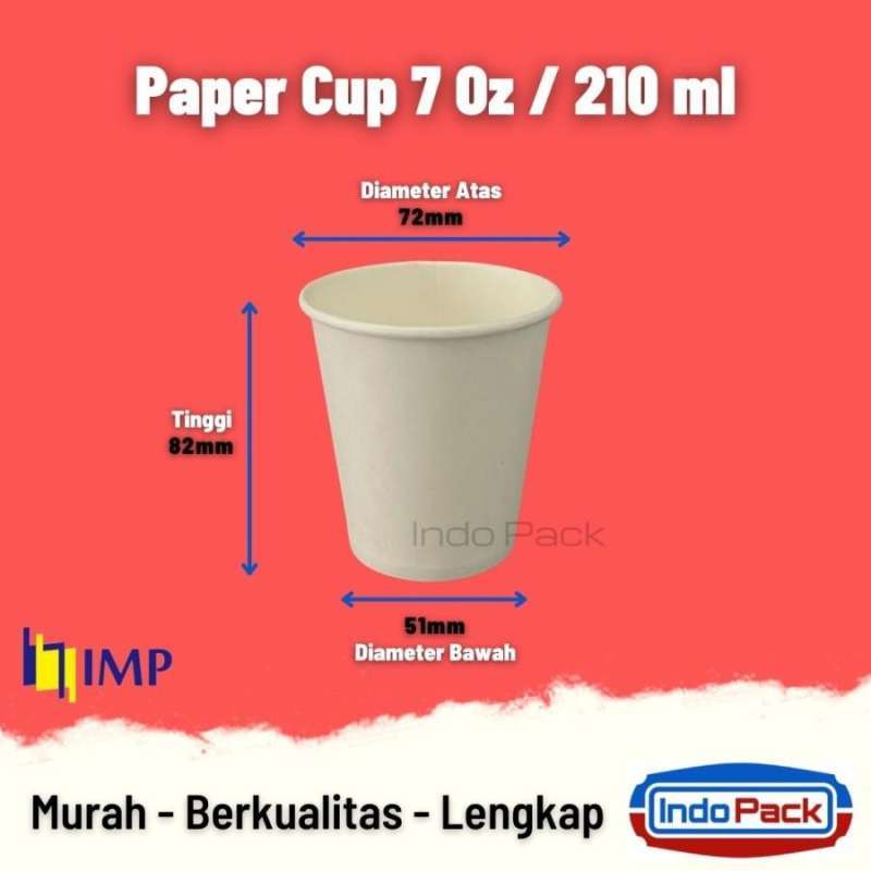 Jual Paper Cup 7 Oz / 210ml Hot @50 Pcs CUP ONLY di Seller Indo Pack - Mulyorejo, Kota Surabaya ...