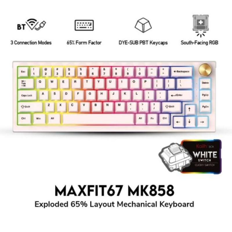 Jual Fantech MAXFIT67 Wireless PUTIH Hotswapable Mechanical Keyboard ...