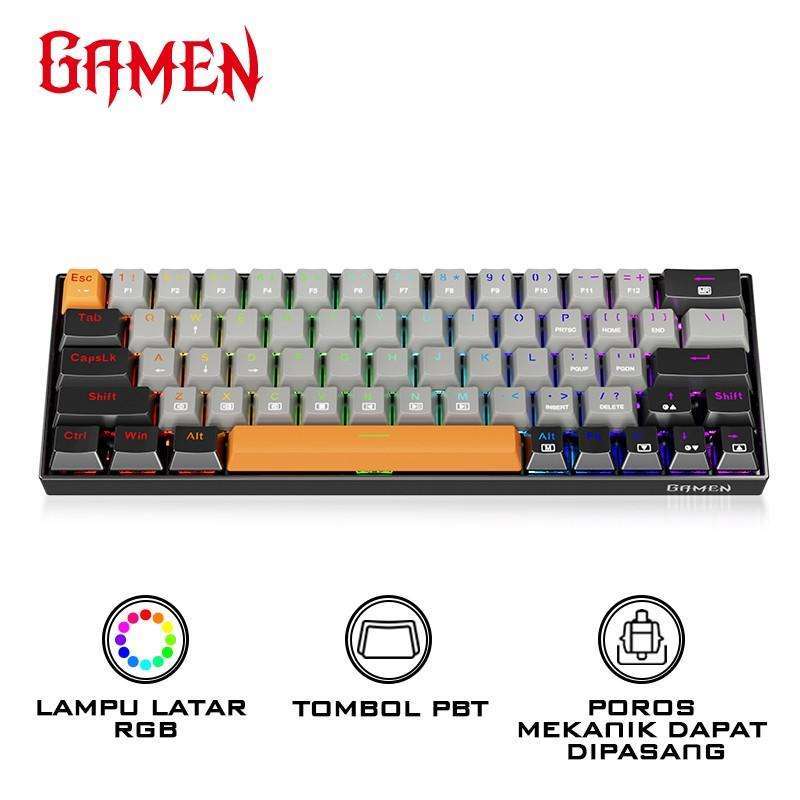 Promo Gamen Titan Iii Mechanical Switch Blue Gaming Keyboard Wired Rgb ...