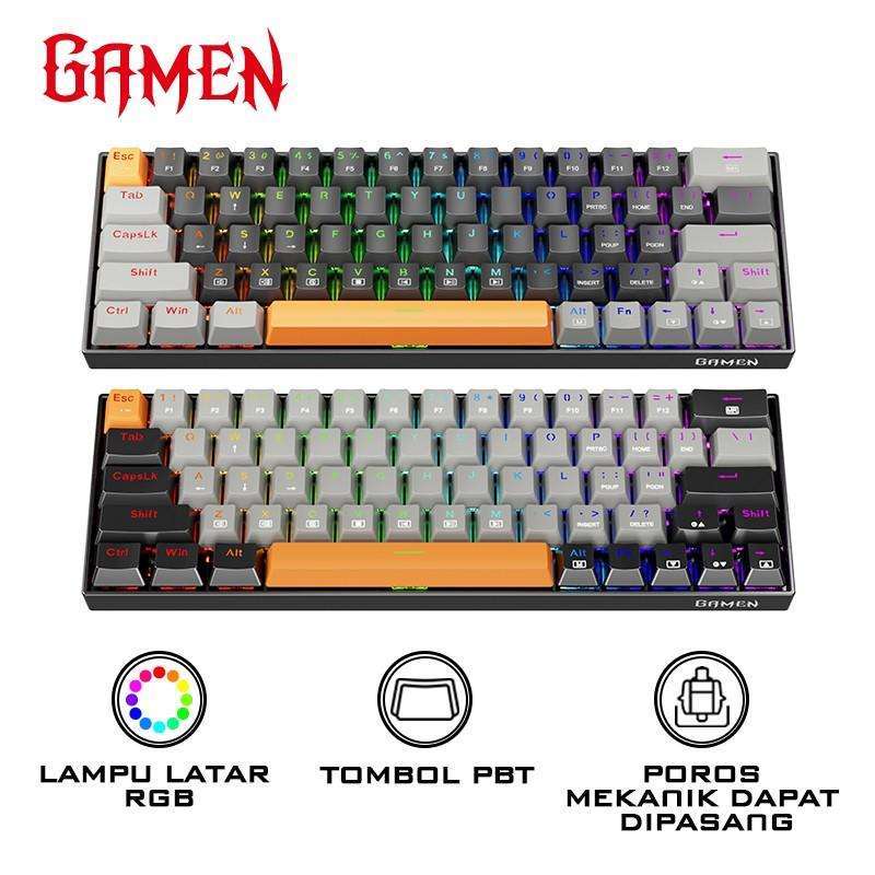 Promo Gamen Titan Iii Mechanical Switch Blue Gaming Keyboard Wired Rgb ...
