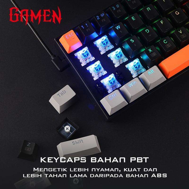 Promo Gamen Titan Iii Mechanical Switch Blue Gaming Keyboard Wired Rgb ...