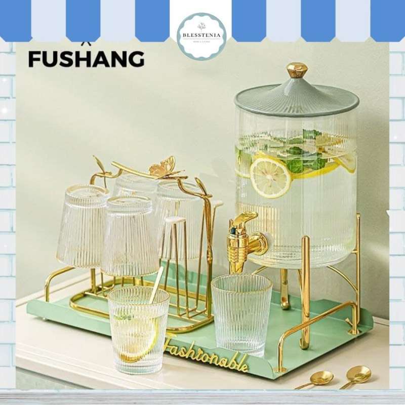 Jual Dispenser Air Set dengan Gelas Luxury Glass Water Dispenser Rack ...