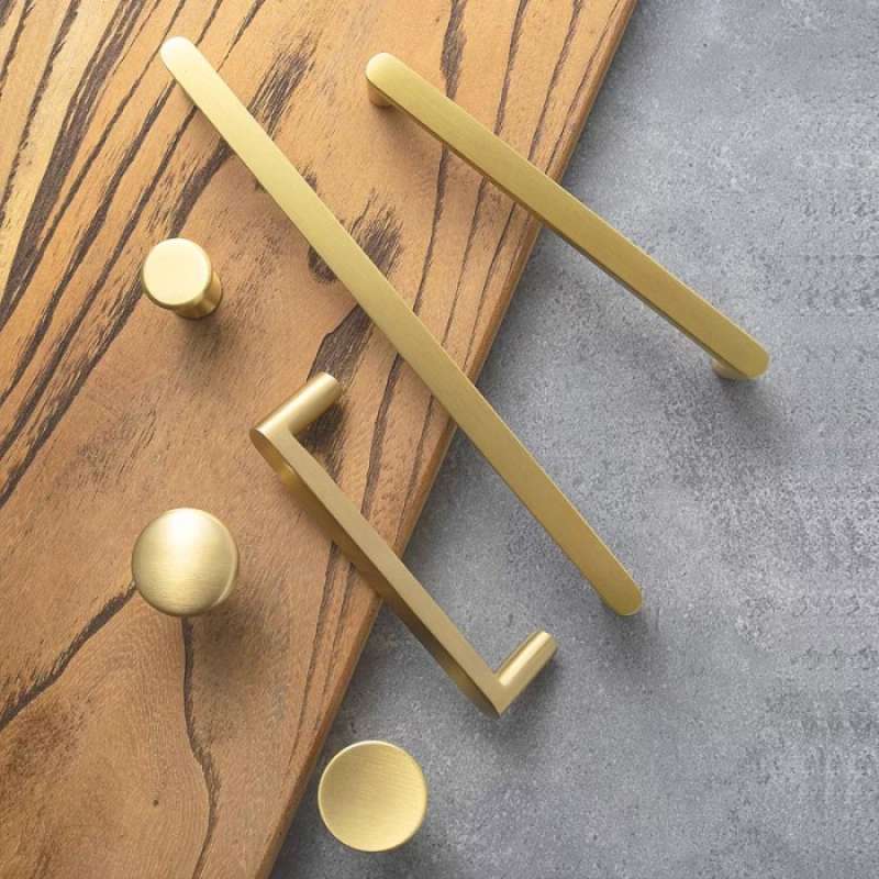 Jual Gold Handle Solid Brushed Brass Pencil Tarikan laci emas drawer ...