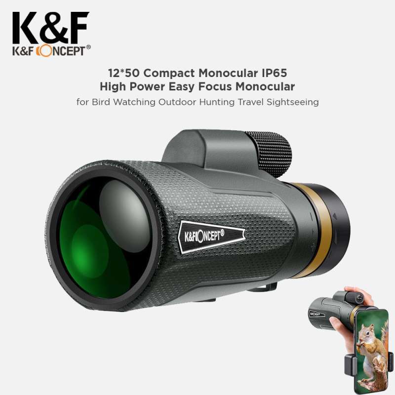 Jual K&F Concept Compact Monocular 12x50 with Easy Focus - YH1250 for ...