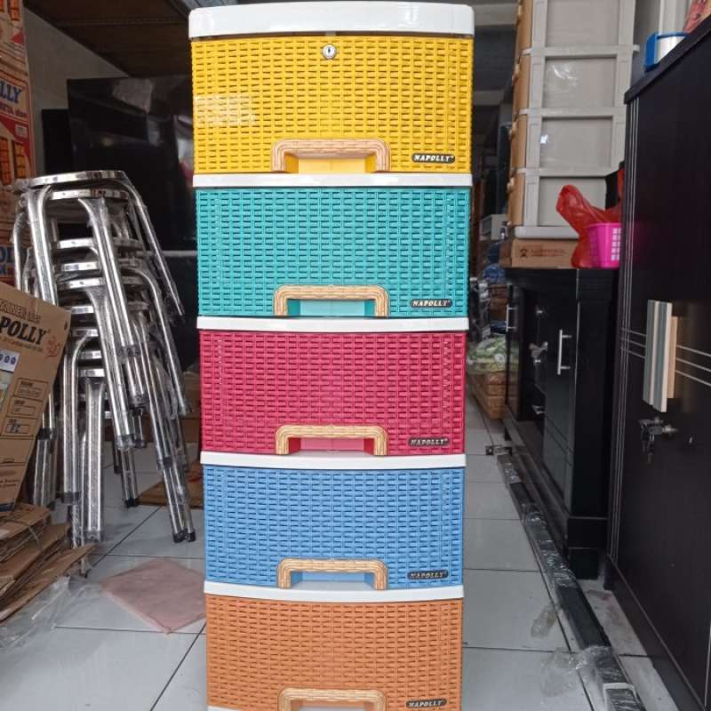 Jual Laci Plastik Napolly Contan 5 susun Full Color di Seller Auva ...