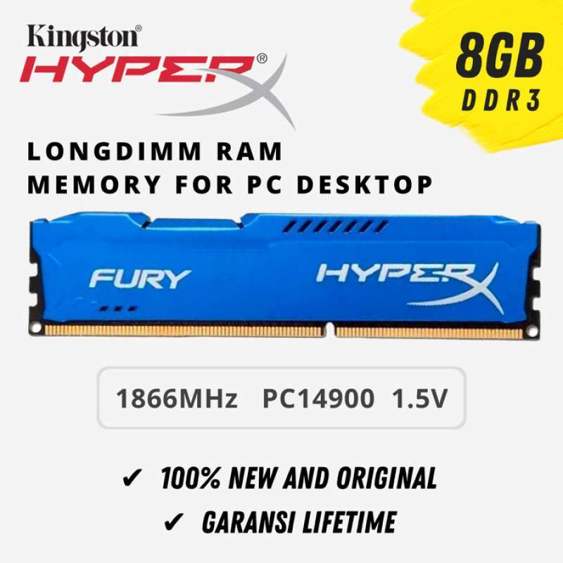 Jual RAM Kingston HYPERX FURY - RAM DDR3 8GB 1866Mhz - PC Longdimm MEMORY di Seller Meena Store ...