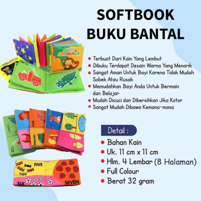 Promo Mainan Bayi Softbook Teether Soft Book / Buku Bantal / Gigitan Anak Diskon 35% Di Seller ...
