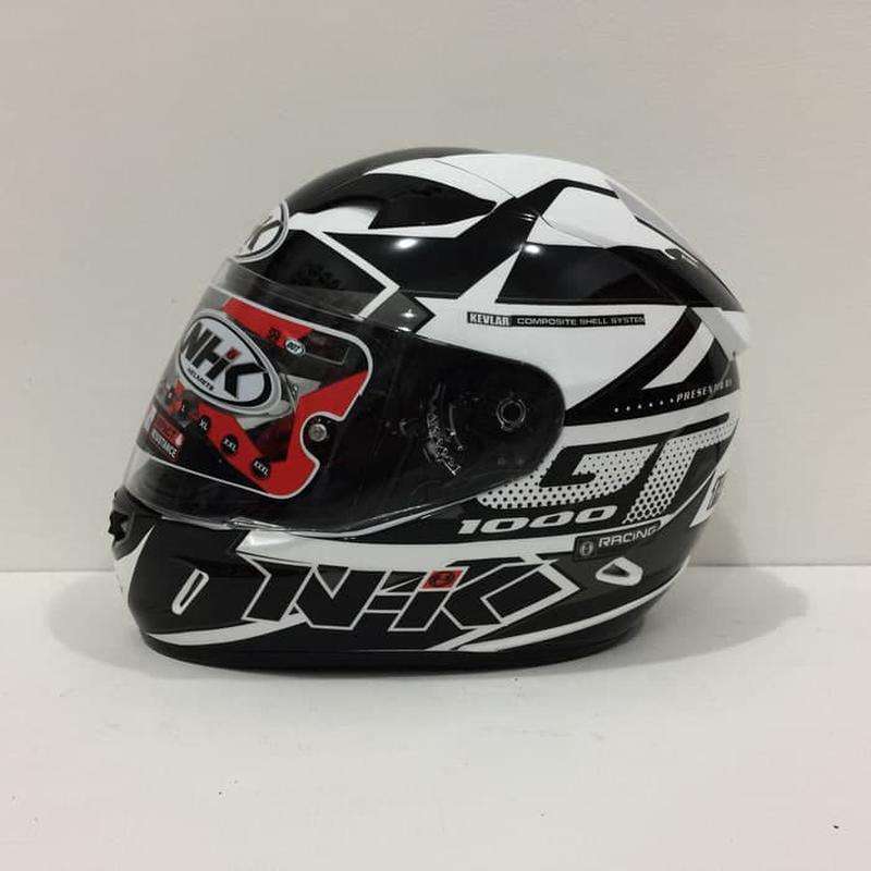 Jual Helm NHK GP1000 Black White Star Full GP 1000 Fullface Putih di ...