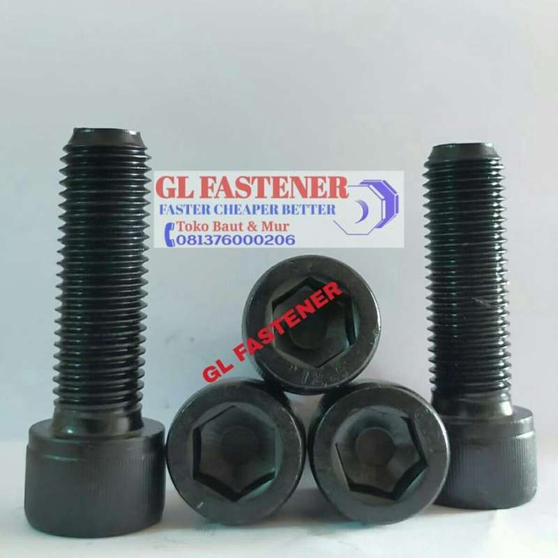 Jual Baut L Baja M16 X 35 Hitam / Socket Cap Screw Grade 12.9 Bl P2.0 L14 Di Seller Gl Fastener ...