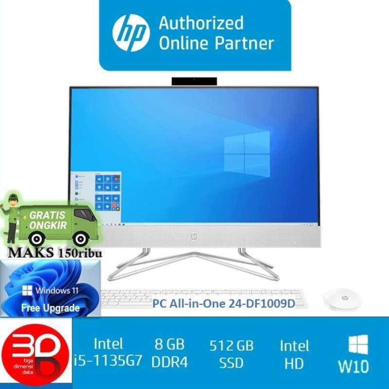 Jual HP PC AIO 24-df1009d i5-1135G7 8GB-DDR4 512GB Full HD WIN10H 1Y di Seller Cullen darrel ...