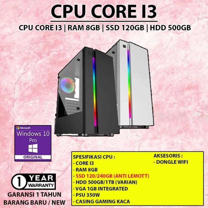 Jual Komputer intel i3 ram 8gb Hdd 500gb untuk kantor admin bagus di Seller Cullen darrel ...