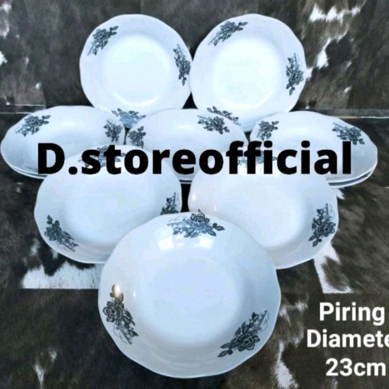 Jual Piring Makan Mawar Keramik Size 6,7,8,9 inchi / Piring Makan ...