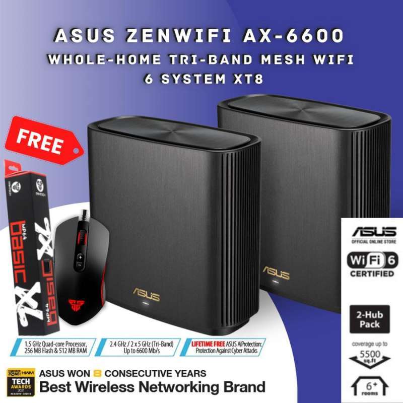 Jual ASUS ZenWiFi AX-6600 Whole-Home Tri-Band Mesh WiFi 6 System XT8 ...