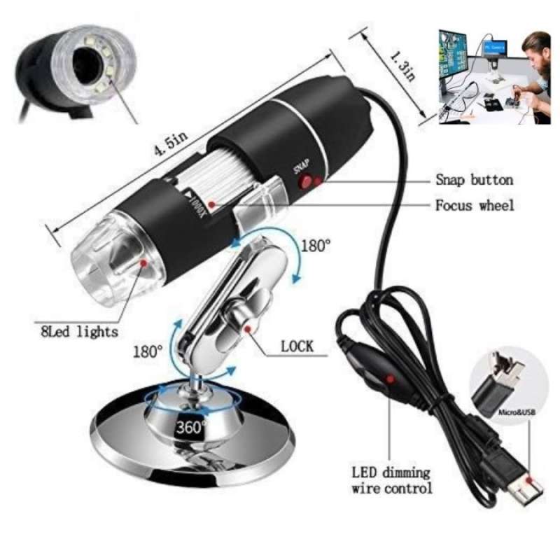 Jual Kamera Digital Microscope Endoscope Magnifier Usb Mikroskop 111132 ...