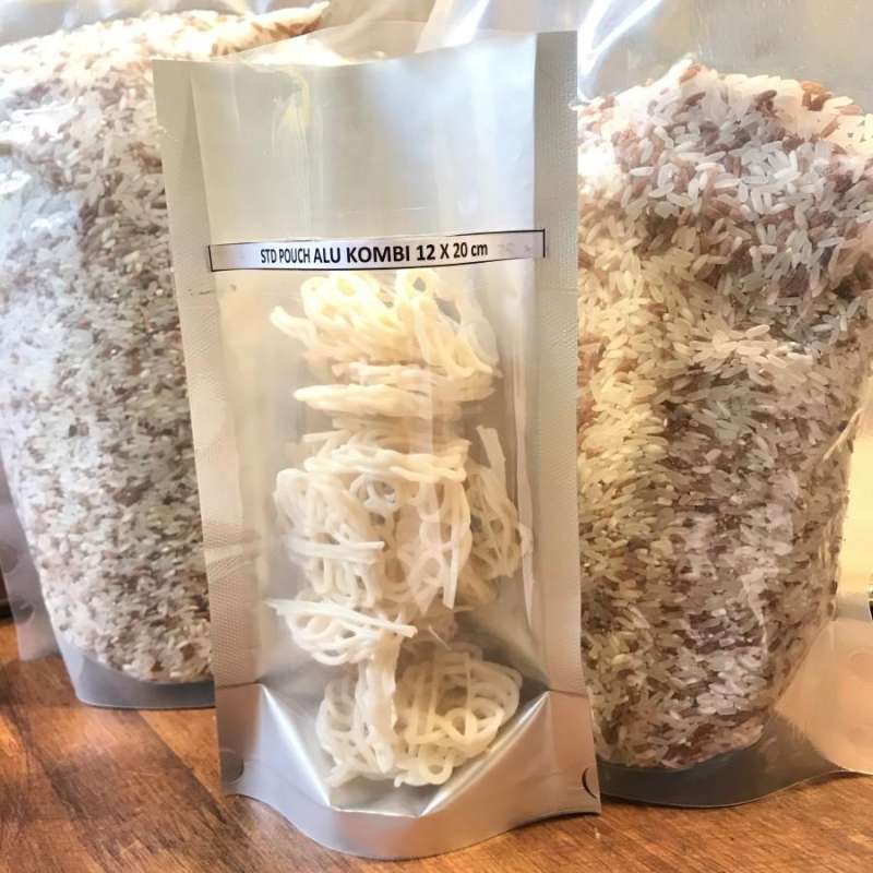 Jual Standing Pouch Aluminium kombinasi plastik PE 12x20 pack 50pcs di ...