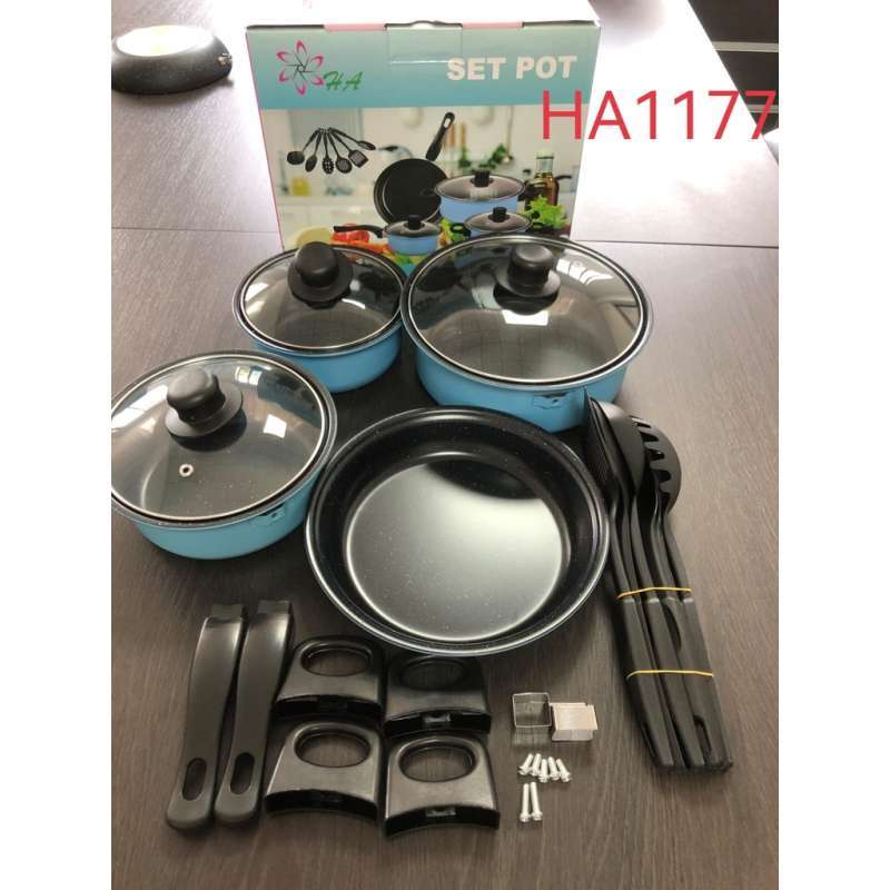 Jual cookware set/panci set 13 pcs - Hitam di Seller Toko Aryana - Suka ...
