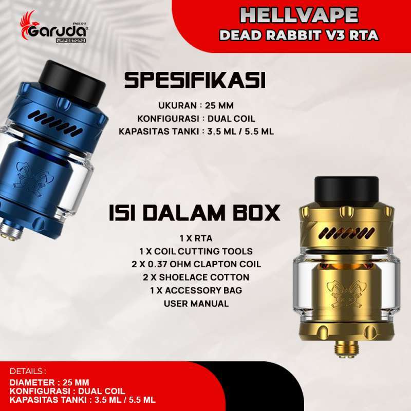 Jual Dead Rabbit V3 Rta By Hellvape 100% Authentic Di Seller Garuda ...