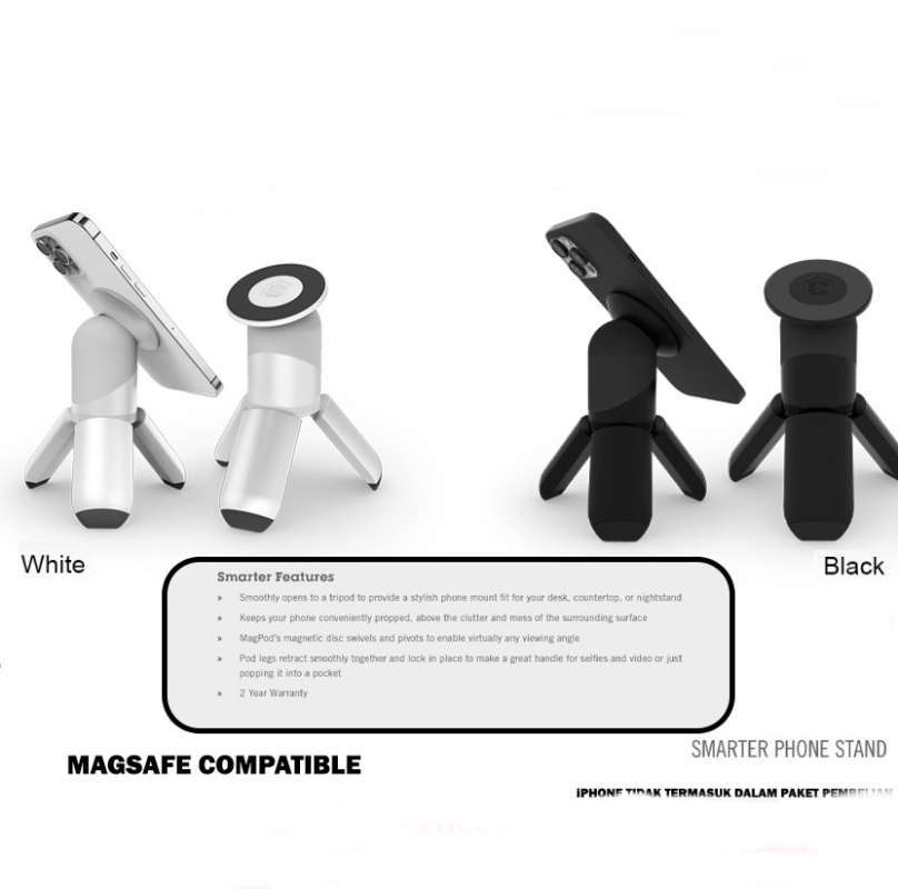 Promo STM MAGPOD Tripod Portable Stand iPhone Magsafe Snap On Diskon 9% ...