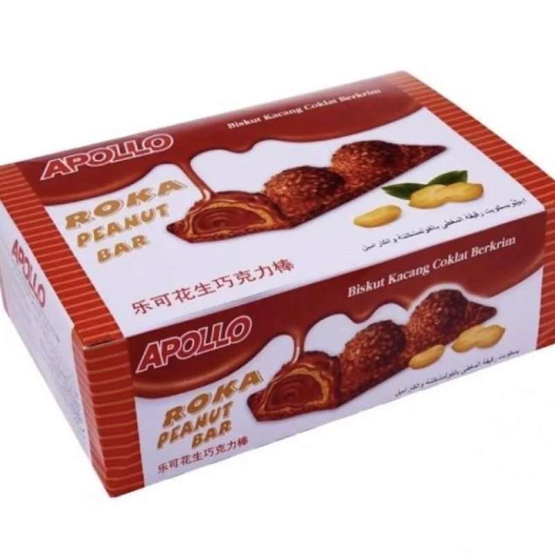 Jual Apollo Wafer Cokelat/pandan/strawberry/checker/bubble/roka Peanut ...