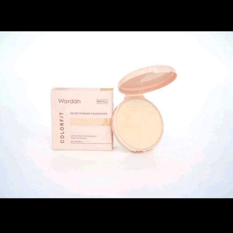 Jual Wardah Colorfit Velvet Powder Foundation Refill 23w Warm Ivory 11g ...