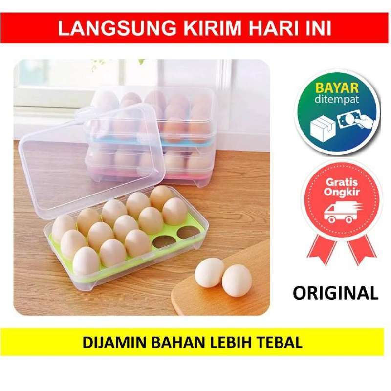 Jual Tempat Box Telur 15 Lubang Sekat Kotak Box Organizer Telor Egg Isi ...