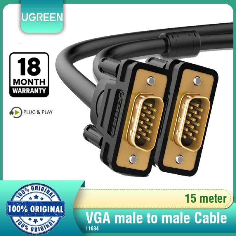Promo Ugreen Vga Male To Male Cable 15 Meter (Black) Diskon 15% di ...