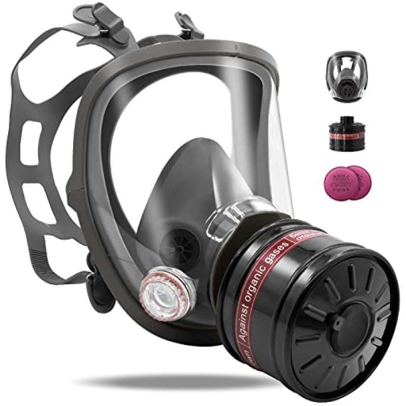 Promo Full Face Respirator - YIGSM Gas Mask Reusable Respirator with ...