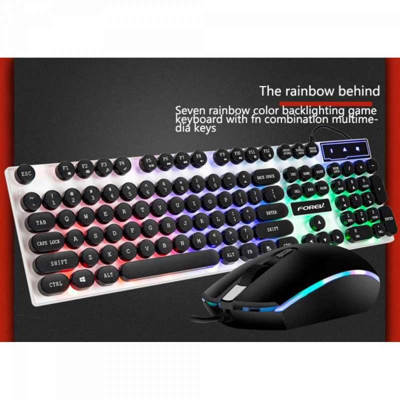 Promo Gaming Keyboard LED RGB Arabic Letter with Mouse - FV-Q90 Diskon ...