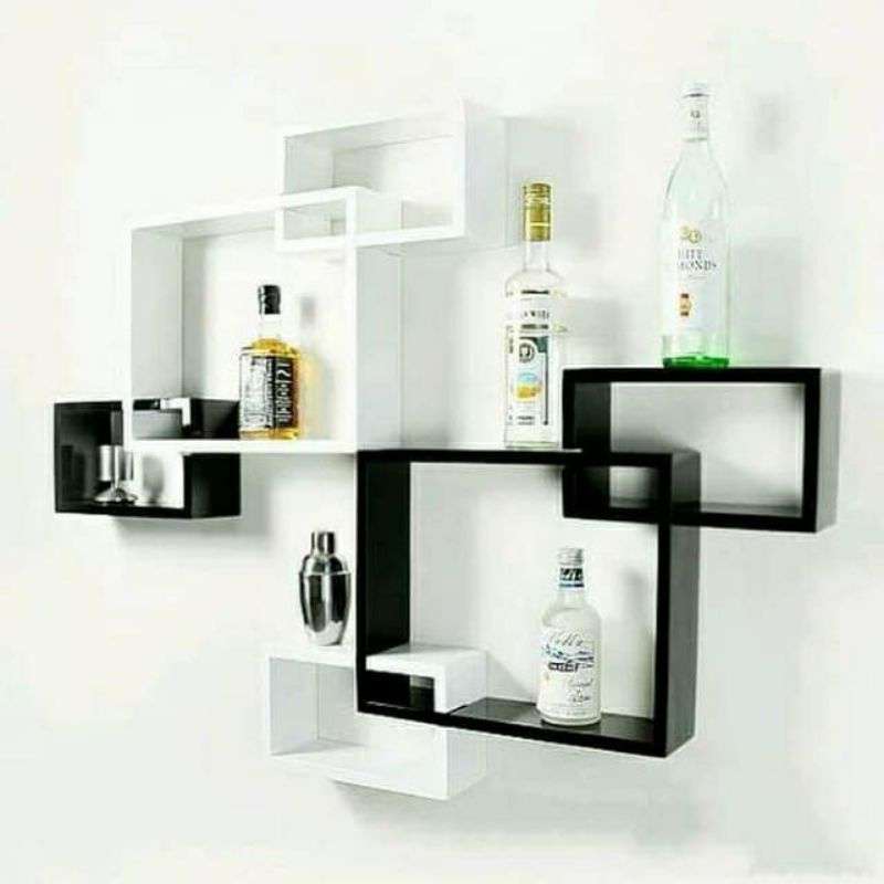 Jual Rak Dinding Minimalis 3pcs 3 Ukuran Hiasan Dinding Rak Model Kotak ...