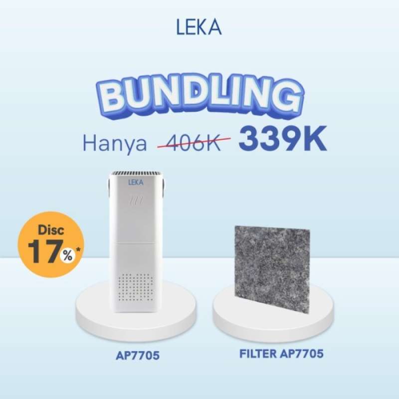 Promo LEKA AP7705 Portable Air Purifier - Mini HEPA Filter Ion Negatif ...