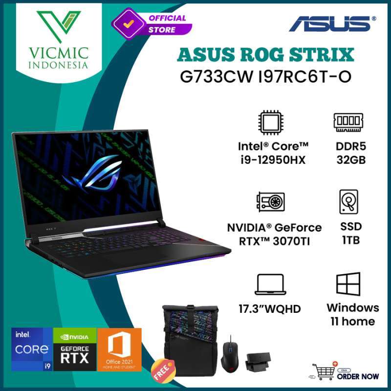Jual Asus ROG Strix Scar G733CW I97RC6T-O [Intel-I9-12950HX/32GB/1TB ...