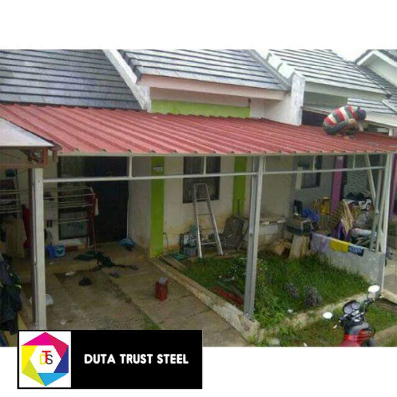 Jual Kanopi Atap Spandek Pasir Rangka Baja Ringan Untuk Penutup Carport ...