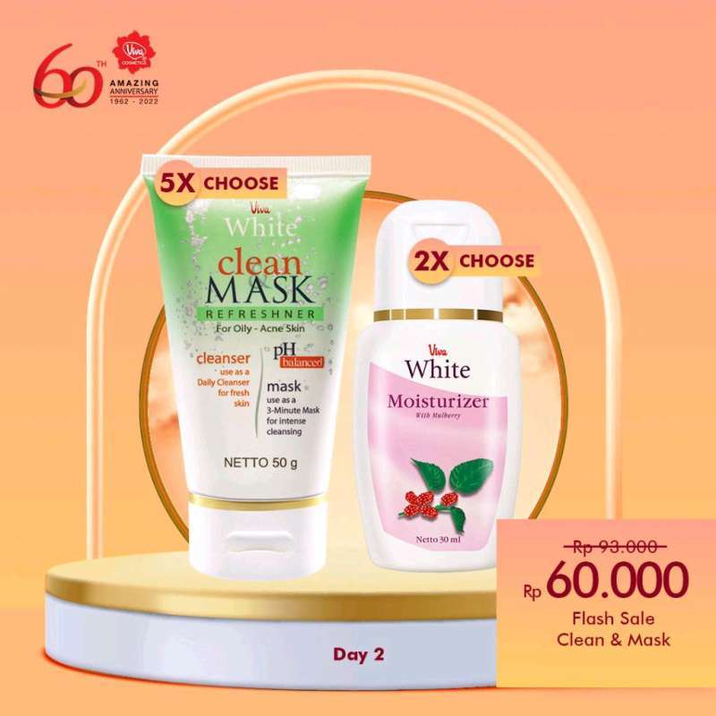 Jual Paket 5 Viva Clean Mask 2 Moisturizer di Seller Toko Online Viva ...
