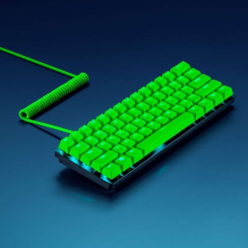 Jual Razer PBT Keycap + Coiled Cable Upgrade Set - Razer Green | RC21 ...