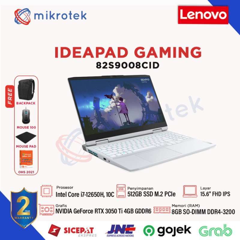 Jual Lenovo IP Gaming 3 82S9008CID i7-12650H 8GB 512GB SSD NVIDIA ...
