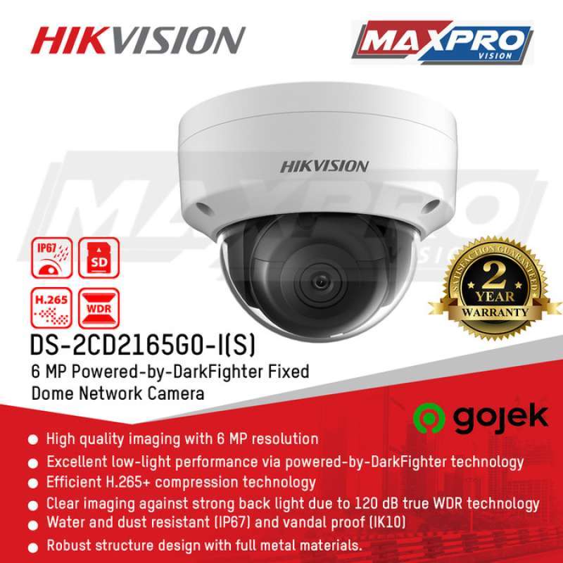 Promo Hikvision Ds-2Cd2165G0-Is - 6Mp Exir Dome Ip Camera - Dark Fighter Diskon 10% di Seller ...