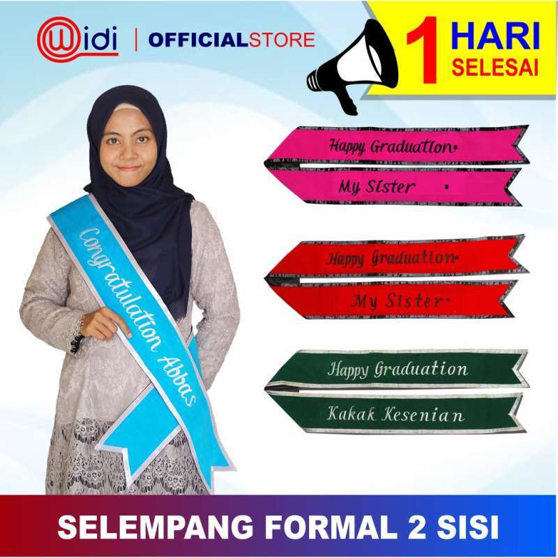 Jual Selempang Wisuda Bahan Beludru 2 Sisi Bisa Dibolak Balik Pita Biasa di Seller WIDI STORE ...