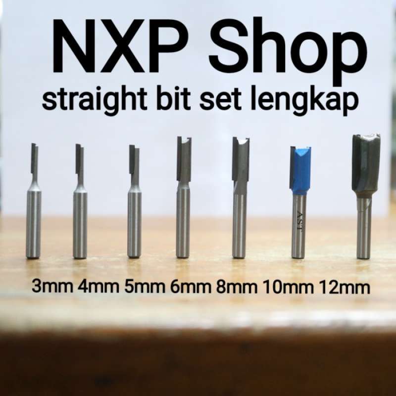 Promo mata router profil kayu lurus set pengkap straight bit set router ...